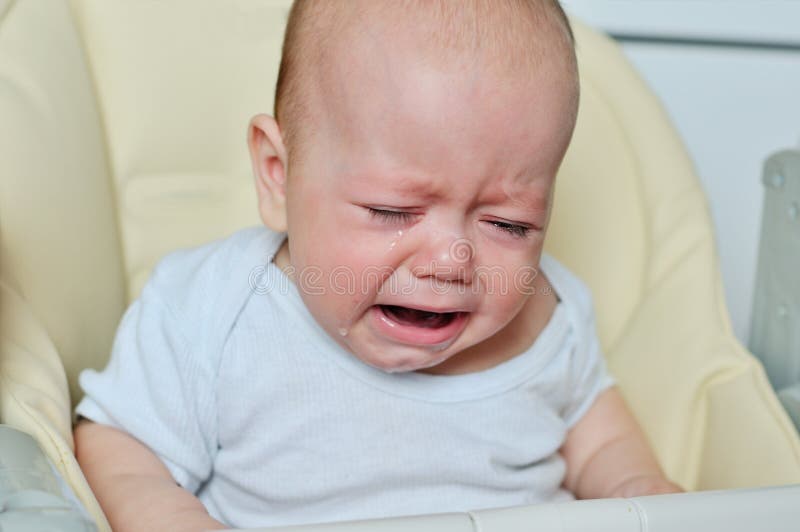 Little baby is crying stock image. Image of cute, infant - 55502183