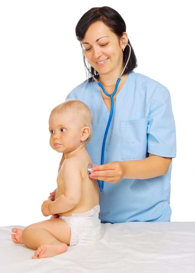 Little baby with doctor stock photo. Image of beauty - 57078238