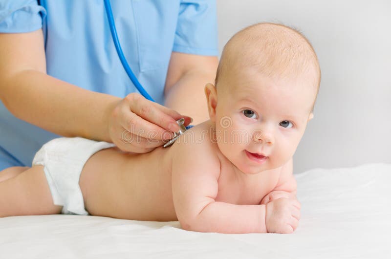 Little baby with doctor stock photo. Image of beautiful - 49028762