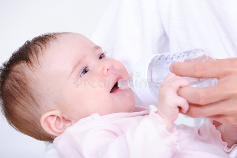 Little Baby Drinking Milk from Bottle Stock Image - Image of nurse ...