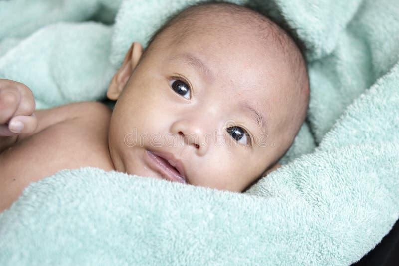 Little Baby Feeling Cold and Chilling Stock Photo - Image of bath ...