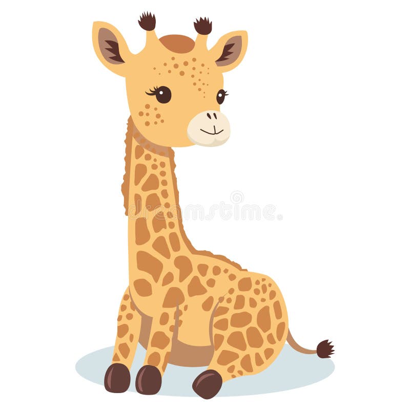 Little Baby Giraffe. Cute Animal Stock Vector - Illustration of draw ...