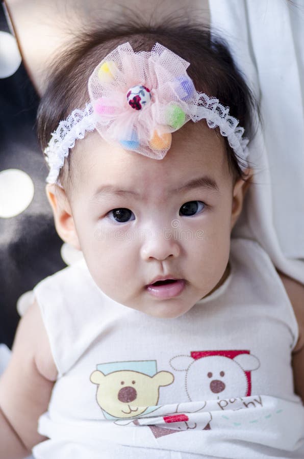 Little Baby Girl Looking at Camera Stock Image - Image of childcare ...