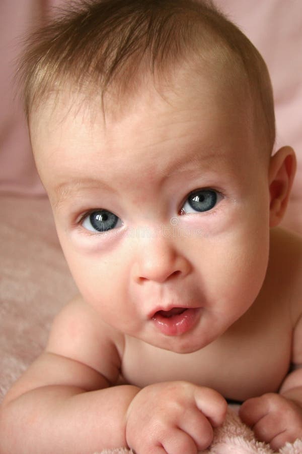 Little Baby Looking Up stock photo. Image of eyes, child - 1127462