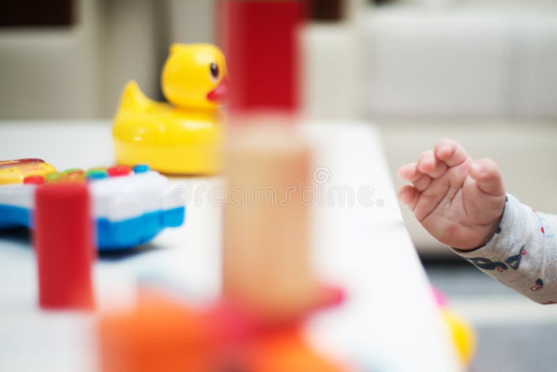Little Baby Play with Colorful Kids Development Stock Photo - Image of ...