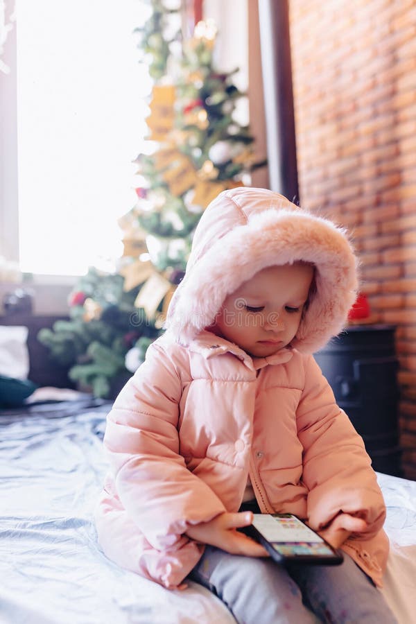 Little Baby Play with Smartphone Stock Image - Image of digital ...