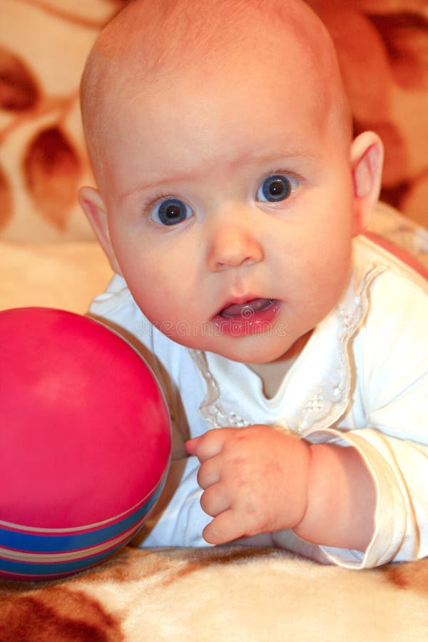 Little Baby Playing with Ball Stock Photo - Image of ball, person: 49767492