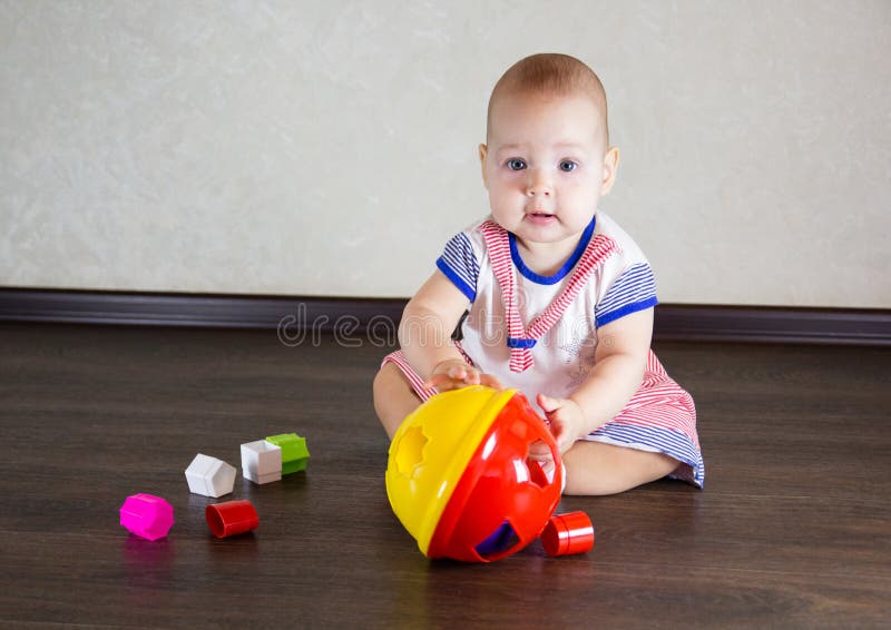 Little Baby Playing with Toys Stock Image - Image of beautiful ...