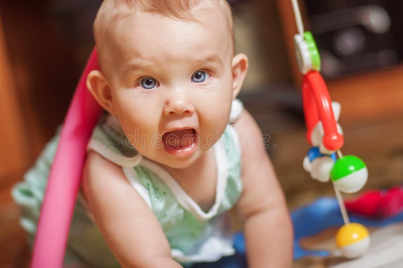 Little Baby Playing with Toys Stock Image - Image of people, lifestyle ...