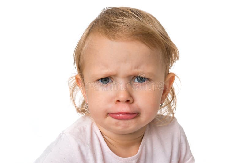 Little Baby with Sad Expression in Face Stock Photo - Image of ...