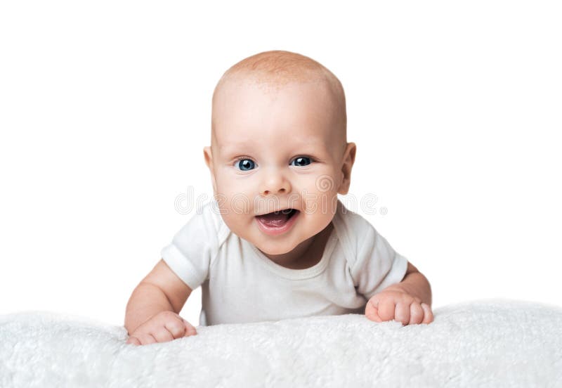 Little Baby is Smirking on the Carpet Stock Photo - Image of little ...