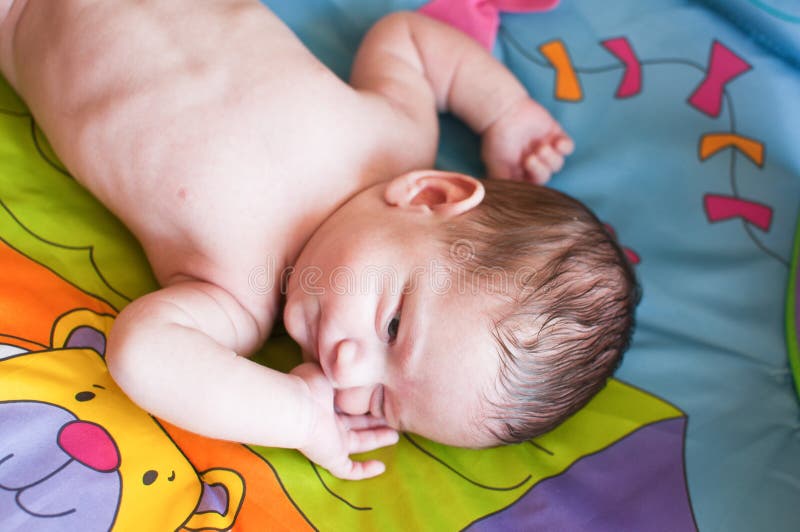 Little Baby Top View Portrait Stock Image - Image of pretty, newborn ...