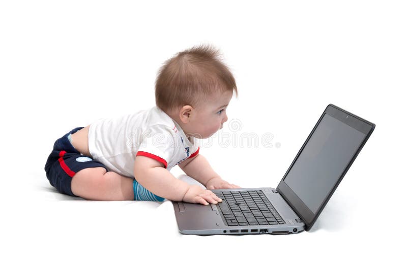 Mom and Her Baby Using Laptop Stock Photo - Image of laptop, adorable ...
