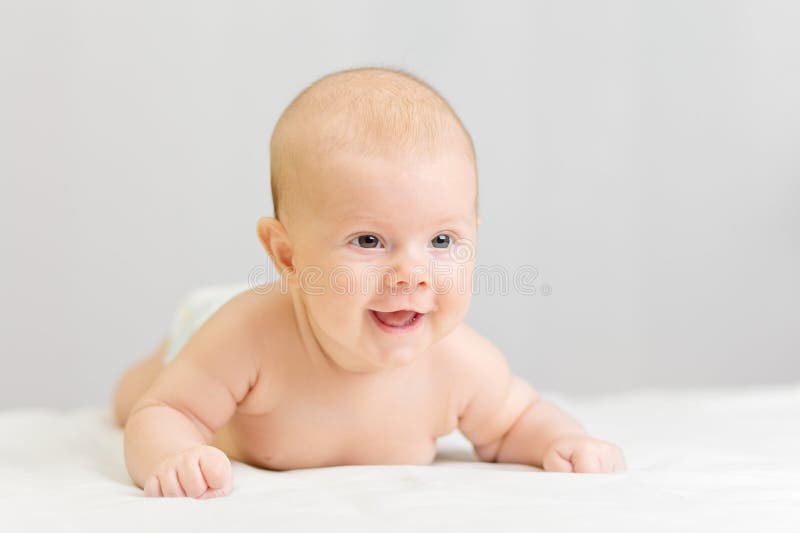 Little baby on white stock photo. Image of childhood - 49028516