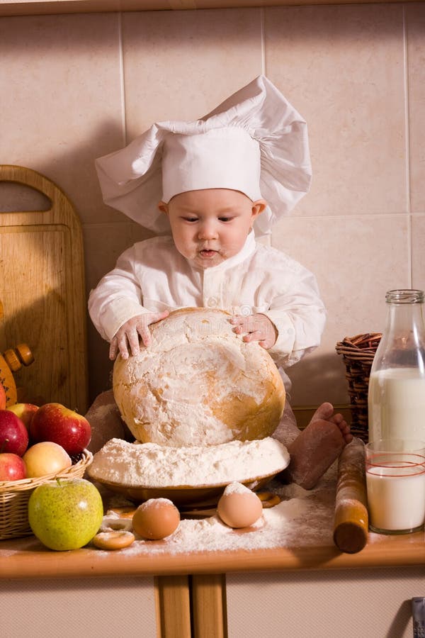 Little baker stock photo. Image of chef, baking, milk - 4886198