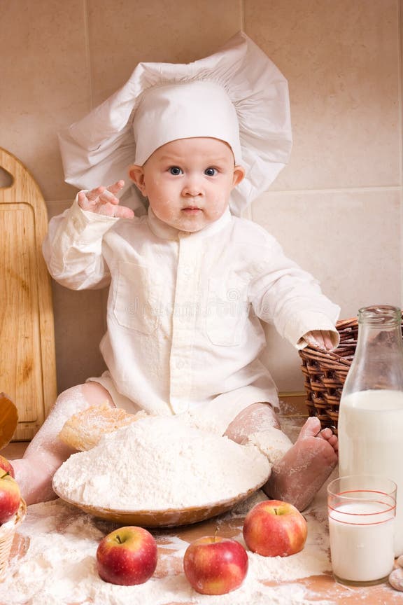 Little baker stock image. Image of little, milk, flour - 4953547
