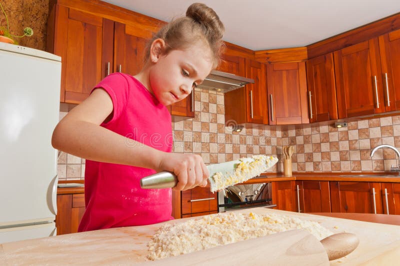 Little Baker with Big Knife Stock Photo - Image of playing, cute: 48255298
