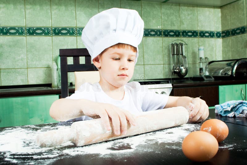 Little baker stock image. Image of game, happy, flour - 61084229