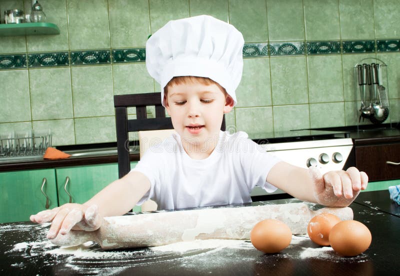 Little baker stock image. Image of joyful, cuisine, kids - 61083721