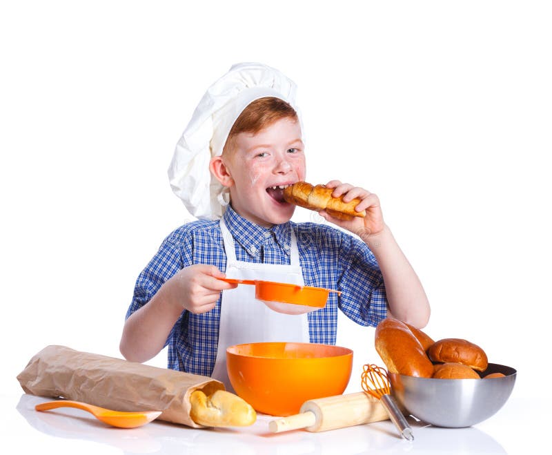 Little baker boy stock photo. Image of breaking, healthy - 63855480