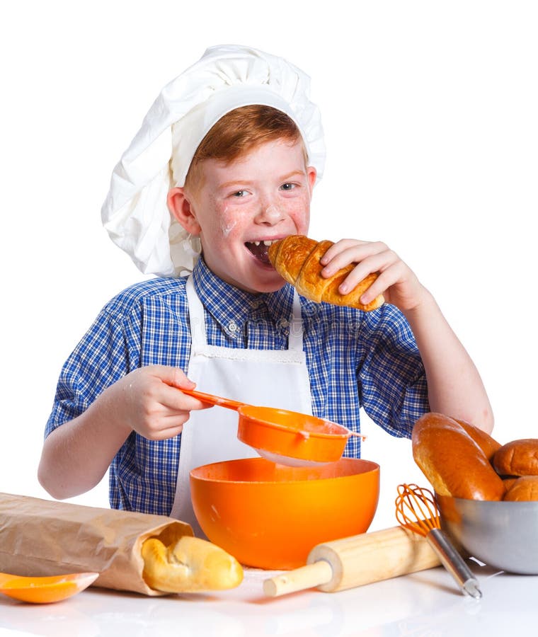 Little baker boy stock photo. Image of breaking, healthy - 63855480