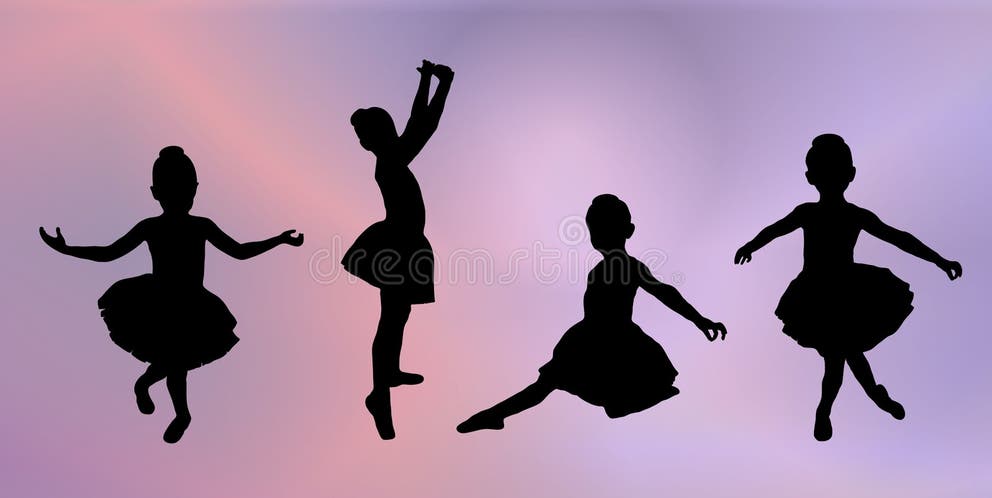 Background Cute Little Girls Ballerinas Stock Illustrations – 145 Background Cute Little Girls ...