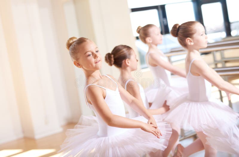 Little Ballerinas in Tutus at the Dance Training Stock Photo - Image of ...