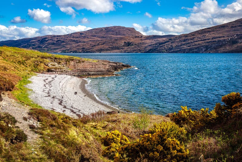 Little Beach Near the Village Rhue Stock Image - Image of britian ...