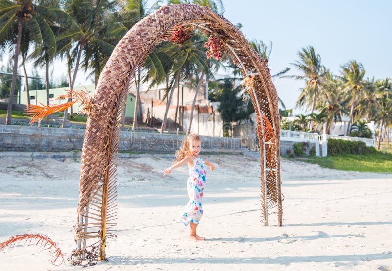Little Beautiful Girl Posing on the Beach Stock Photo - Image of girl ...