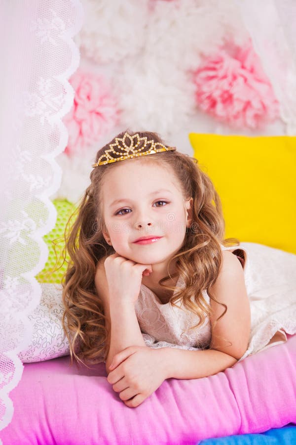 Little beautiful princess stock photo. Image of crown - 87275690