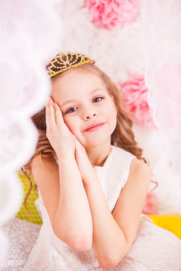 Little beautiful princess stock photo. Image of crown - 87275690