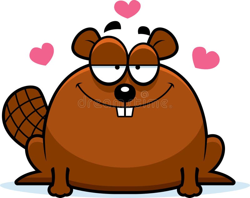 Little Beaver in Love stock vector. Illustration of clipart - 47476217