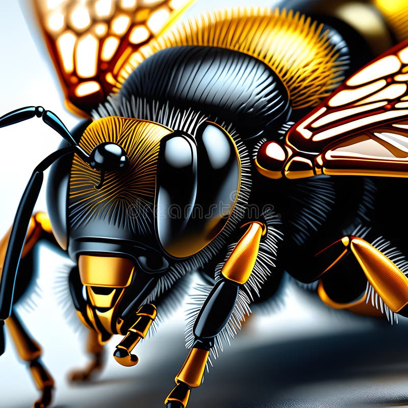 Little bees, AI-Generatet stock illustration. Illustration of creepy ...