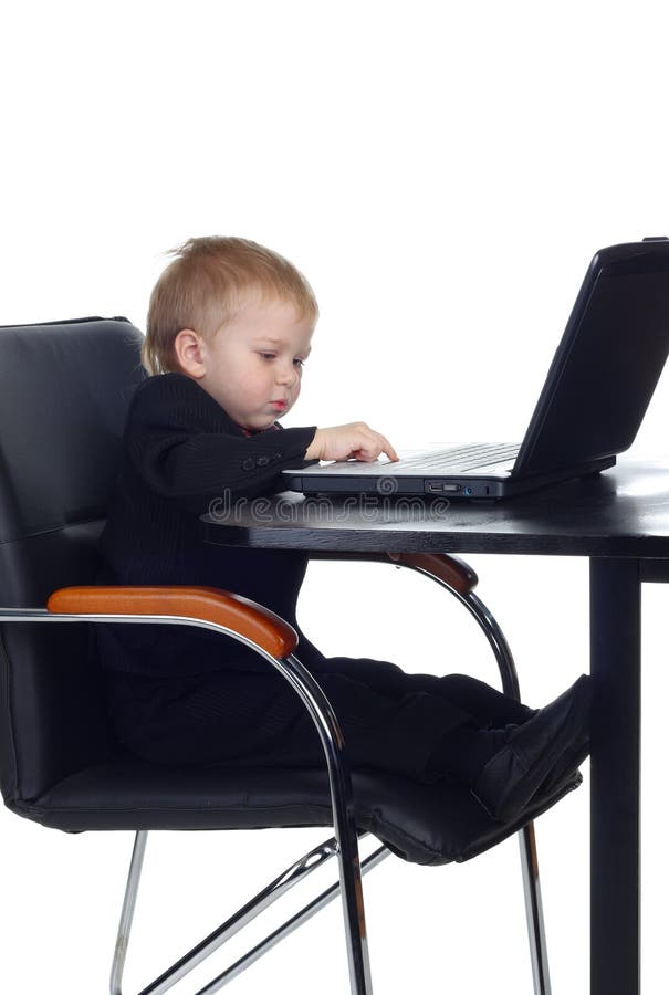 Little big boss stock image. Image of computer, laptop - 18446133