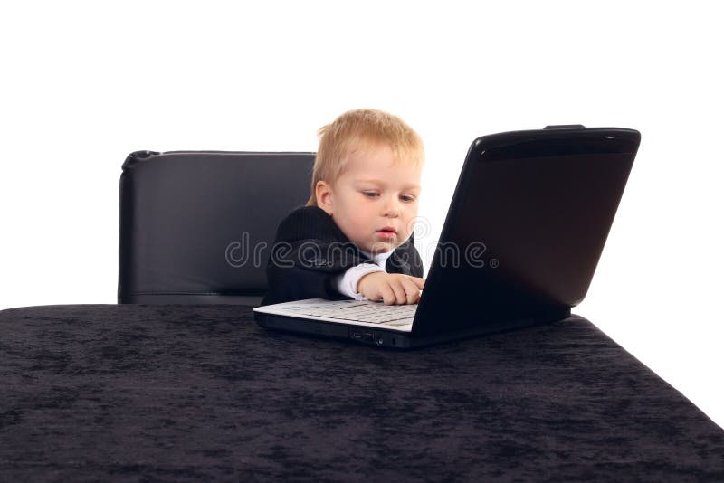 Little big boss stock image. Image of curiosity, concentration - 21830531