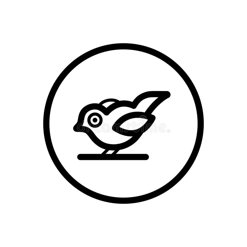 Little Bird. Outline Icon In A Circle. Animal Vector Illustration Stock ...