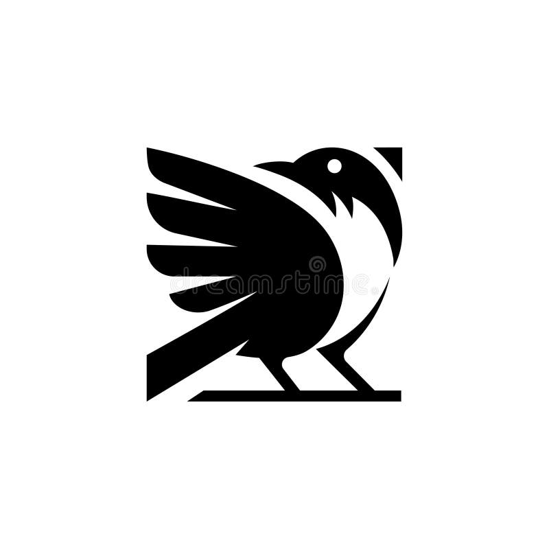 Little Bird Symbol Base from Square Shape Vector Stock Vector ...