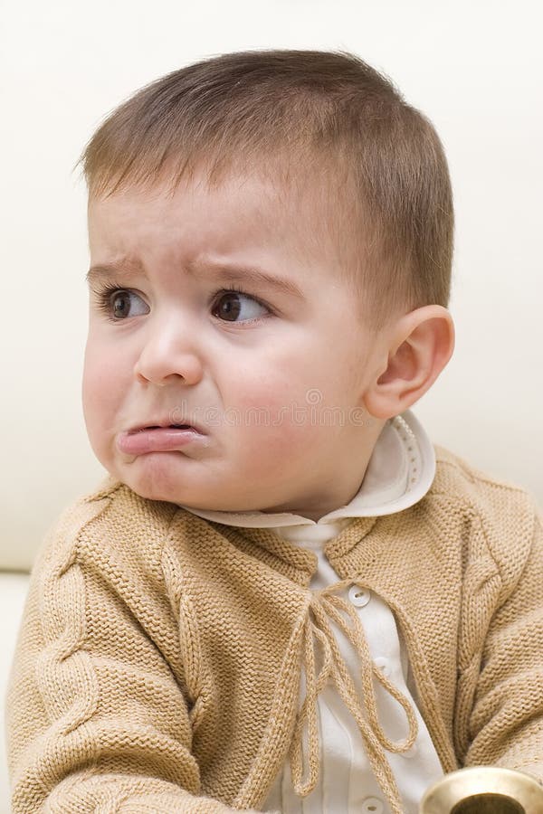 Very Cute Little Boy With Angry Expression On Face Stock Photo - Image ...