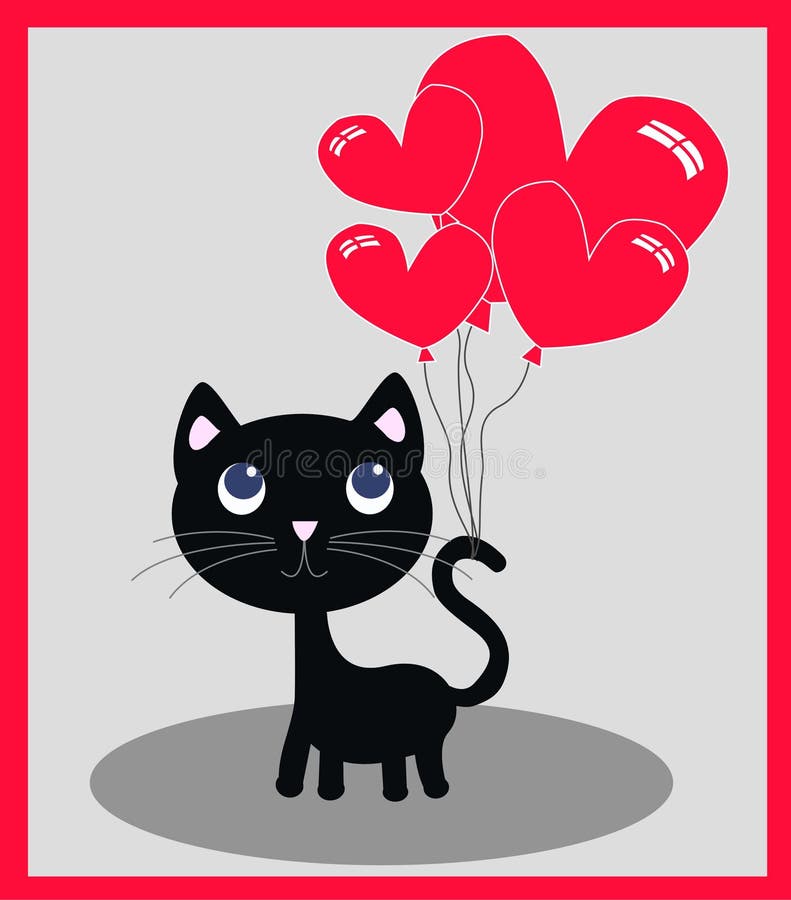 Two black cats in love stock vector. Illustration of colours - 26559621
