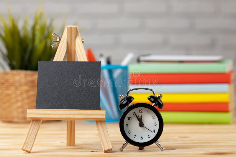Little Black Tag on Wooden Stand on Office Table. Copy Space for Your ...