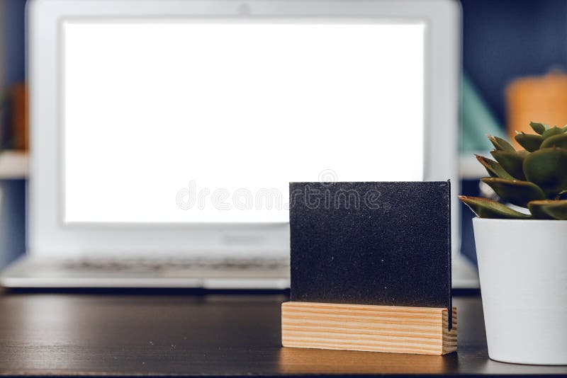 Little Black Tag on Wooden Stand on Office Table. Copy Space for Your ...