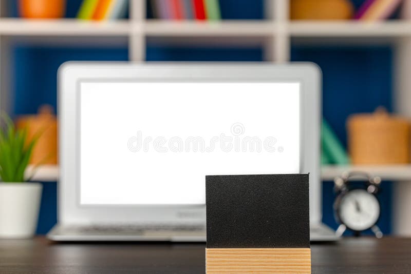 Little Black Tag on Wooden Stand on Office Table. Copy Space for Your ...