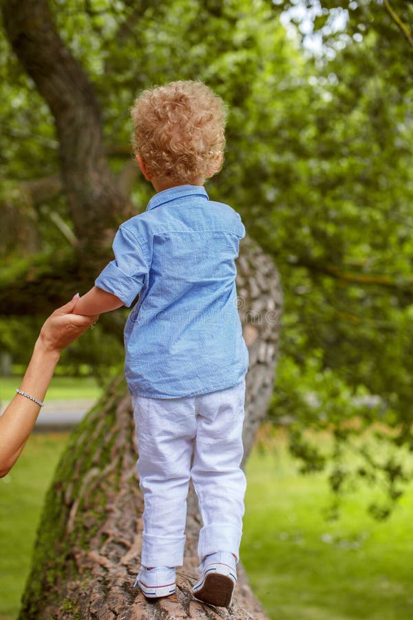 Little Blond Child from Back. Stock Photo - Image of active, person ...