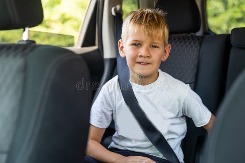 Little Blond Kid Boy in the Car Stock Photo - Image of baby, school ...