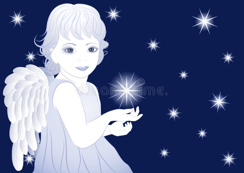 Little blue angel stock vector. Illustration of decorative - 21727343