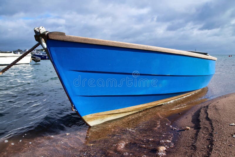 Little Blue Skiff stock image. Image of harbour, tender - 36216561