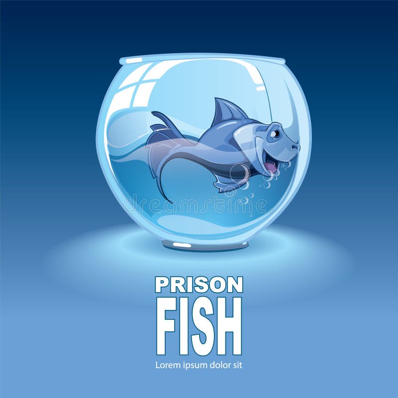 Silent Fishbowl in a Funny on Cartoon Stock Vector - Illustration of ...