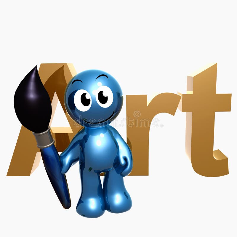 Little Blue Icon with Art Symbol Stock Illustration - Illustration of ...