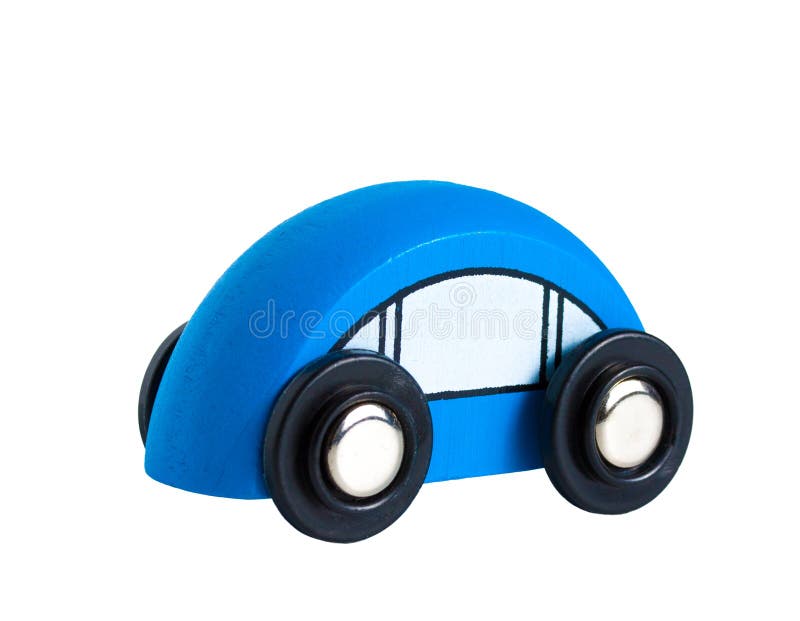 A Little Blue Toy Wooden Car Stock Image - Image of leisure, playful ...