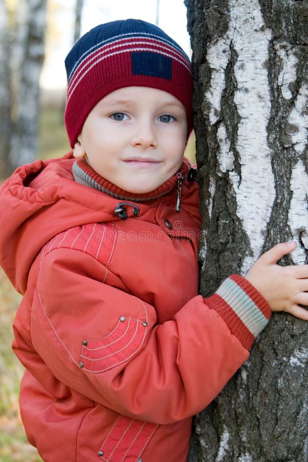 Little boy stock image. Image of birch, jacket, children - 14917085